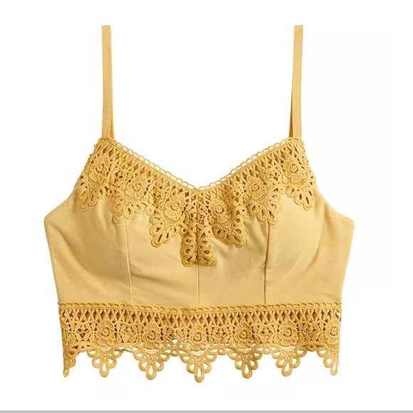 Intimates & Sleepwear | Yellow Crochet Bralette Juniors L | Poshmark